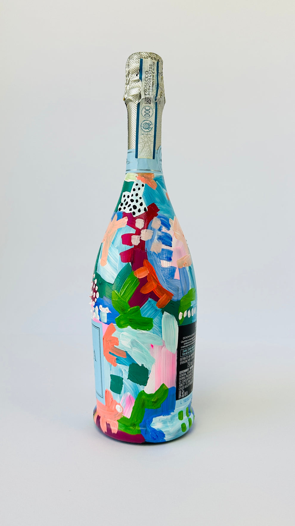 Handpainted Abstract bottle – Christine Mueller Art